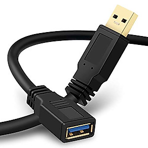NC XQIN Short USB 3.0 Extension Cable 1 Feet, USB 3.0 Type A Male to A Female Extension Cord,for Data Transfer USB Flash Drive, Keyboard, Mouse, Playstation, Xbox, Oculus VR, Card Reader, Printer etc