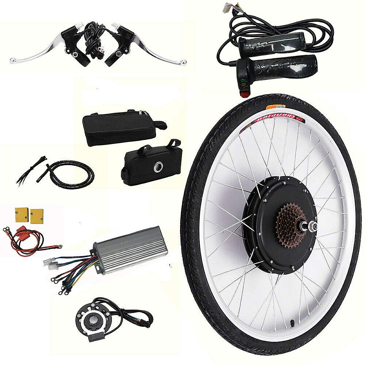 Electric Bike Conversion Kit, 48V 1000W/ 36V 350W/ 36V 250W E-Bike Conversion Kit Front/Rear Wheel Electric Bicycle Motor Kit Bike Hub Motor for 26"/20" Bike (48V 1000W Rear Wheel for 26")