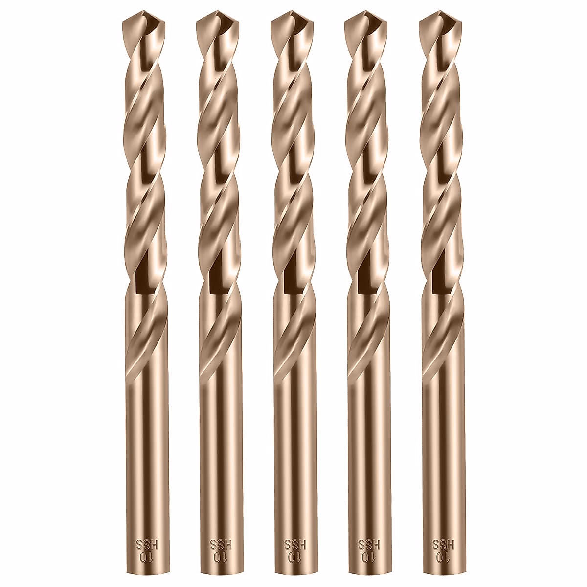 Cobalt Drill Bit Set, M35 Twist HSS Drill Bits Straight Shank, 2mm High Speed Steel Drill Bits for Drilling in Hard Metal, Stainless Steel, Cast Iron (10mm)