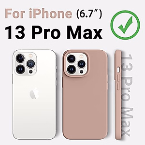 AOTESIER Magnetic for iPhone 13 Pro Max Phone Case, [Compatible with MagSafe][Military Shockproof Protection] Silicone Case with Soft Anti-Scratch Microfiber Lining, 6.7 inch, Sand Pink