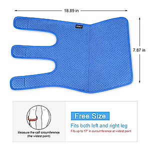 Calf Brace, Adjustable Shin Splint Support, Calf Compression Sleeve for Muscle Pain Strain Injury Swelling for Men and Women, Blue