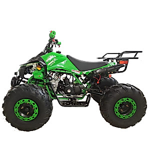 X-PRO 125cc ATV Automatic Transmission w/Reverse, LED Headlight, Big 19"/18" Tires! (Green, Factory Package)