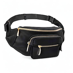 ZORFIN Fanny Packs for Women Men Fashion Crossbody bag Waist Bag for Travel Running Walking Hiking (Black)
