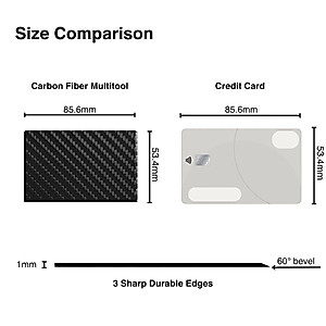 Generic Carbon Fiber Cutter/Scraper Wallet Size Multi-Use EDC - Automotive, Household, Outdoor, Camping, Electronics, DIY, Cooking, Crafts, and Cleaning Tool, Small, Black