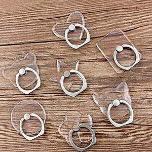 4 PCS Cell Phone Ring Holder Clear - Universal Transparent Cellphone Ring Holder Finger Kickstand 360 Rotation for All Smartphones