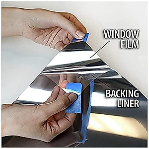BDF S05 Window Film Daytime Privacy and Heat Control Mirror Silver 5 (Very Dark) - 24in X 16ft