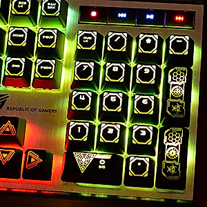 104 Keycaps RO G Style Backlit Keycap Switch for Corsair K65 K68 K70 RGB LUX K95 Platinum RGB Strafe Mechanical Keyboards Gaming