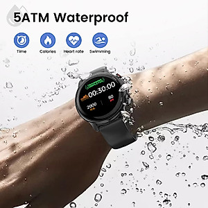 KOSPET Smart Watches for Men Compatible with Android and iPhone Activity Trackers Smartwatches with Full Touch Color Screen Blood Pressure Monitor Magic 4 with 20 Sports Modes 5ATM Waterproof-Black