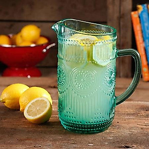 The Pioneer Woman Adeline 1.59-Liter Glass Pitcher Turquoise