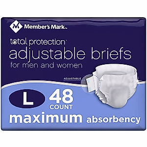 Member's Mark Total Protection Adult Briefs for Men & Women, Large (48 ct.)