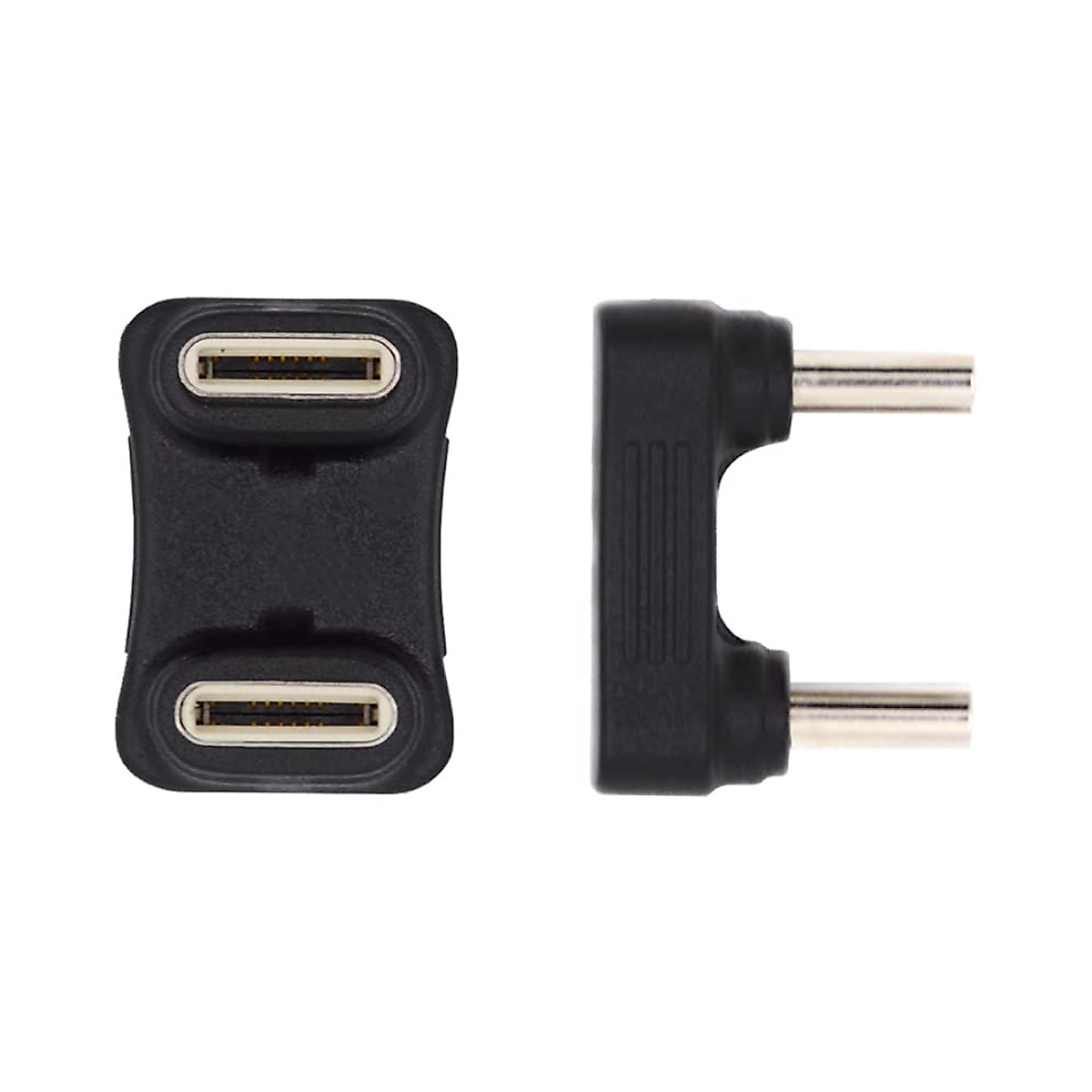 cablecc 480Mbps USB-C Type C Male to Male Coupler Extender Power Data Adapter Opposite U Shape Back Angled for Power Bank Phone Laptop