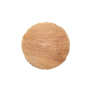 Balian Teak Wood Carved Round Tapas, Meat and Cheese Board or Charger, Natural