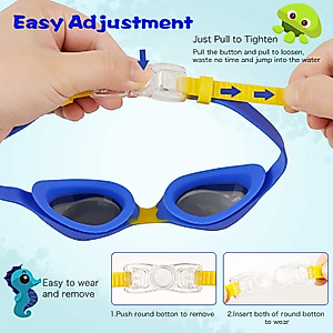 TOPLUS Kids Goggles, Goggles for Kids Swim Goggles Anti-Fog Leak Proof Kids Goggles for Swimming - Soft Silicone and Clear Vision