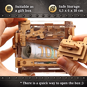 iDventure A-Maze-ing Safe - Marble Run Money Puzzle Box - Tricky Gift Packaging - 3D Puzzle for Adults - Escape Room Game - Brain Teaser - Birthday Gift Gadget for Men and Women - Treasure Box