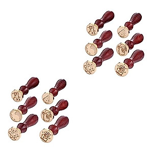 Amosfun Retro Wax 12 Pcs Christmas Wax Seal Antique Postage Wax Seal Stamp Kit Merry Christmas Seal Stamp Stampers Stamps for Christmas Stamps Stamp for Envelopes Invitations Stampers