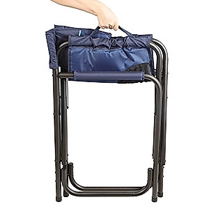 TIMBER RIDGE Heavy Duty Collapsible Camping Adults Foldable Portable Lounge Chair for Outdoor, Lawn, Picnic, Fishing, Supports 300 lbs, Blue