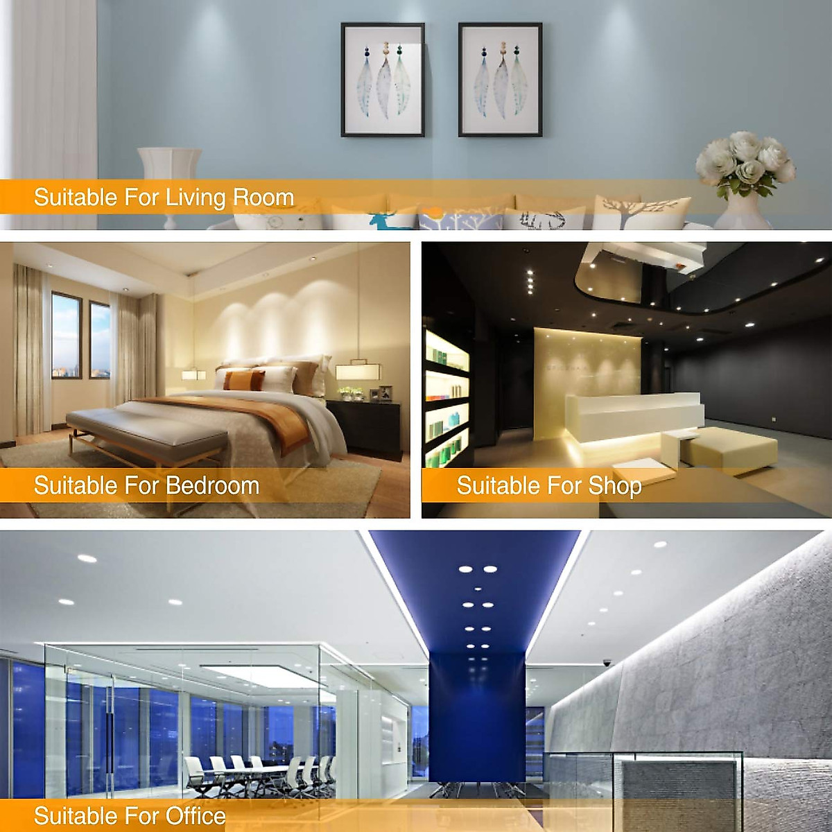 hansang A19 LED Bulb Gu24 Light Bulb Base,9W (100W Equivalent),900 Lumens,5000K Daylight,220 Degree Beam Angle,Gu24 Twist Base,for CFL Upgrade,Non-Dimmable 4 Pack