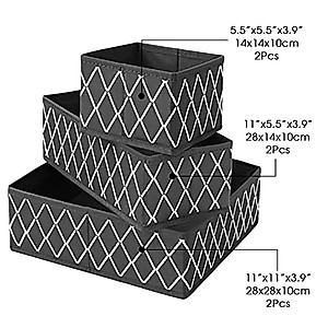 VERONLY Dresser Drawer Organizers for Clothing - Fabric Closet Organizers and Storage for Baby Clothes,Bra,Socks,Underwear,Closet,6pcs Pack, Gray