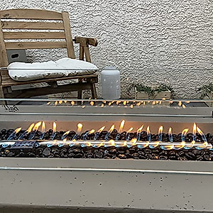 LEIMO KPARTS 10 lbs Fire Glass Beads Black for Propane Fire Pit, 1/2-Inch Reflective Gas Fireplace Glass Rocks Stones for Fire Pit Table