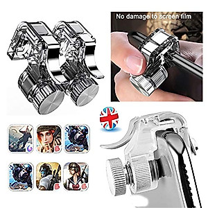 Ueohitsct Phone Mobile Game Trigger Fire Button Handle for L1R1 Shooter Controller PUBG US, Silver, Medium
