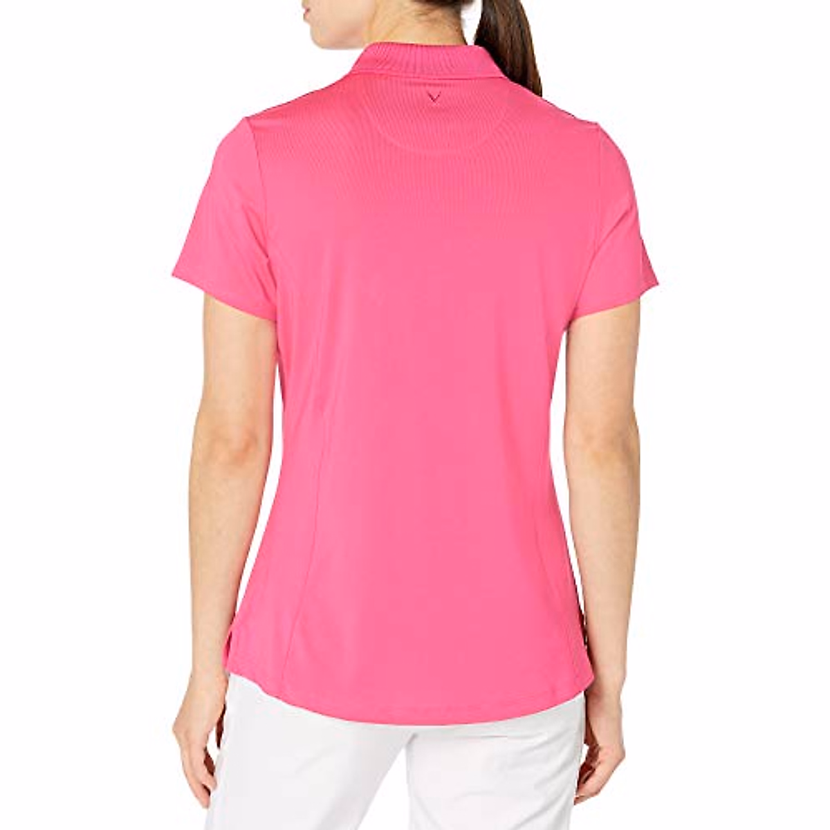 Callaway Women's Opti-Dri Chevron Short Sleeve Golf Polo Shirt, Stretch Fabric, Moisture-Wicking, Sun Protection, Very Berry, Medium