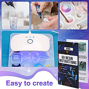 UV Resin Jewelry Making Kit, 300g Crystal Clear Resin with Light and Molds, DIY Jewelry Making Resin Kit, Resin Starter Kit for Keychain and Earring Making