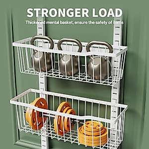 Eastherry Over The Door Organizer，8-Tier Over The Door Pantry Organizer with Adjustable Baskets，Metal Hanging Pantry Organizers and Storage for Kitchen, Back of Door Seasoning Rack (White)