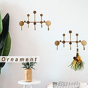 dedoot Coat Hooks Wall Mounted, Metal Coat Rack 5-Hook Gold Heavy Duty Entryway Hook for Clothes Hat Key Towel and Bag