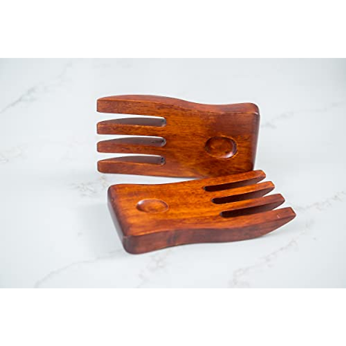 Lipper International Cherry Finished Salad Hands, 3.75" x 6.75" x 1.88", One Pair