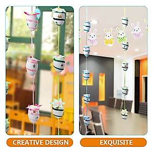 Didiseaon 3pcs Happy Easter Backdrop Egg Party Decorations Easter Banner Easter Hanging Swirls Spring Garland Easter Ceiling Decor Ball Garland Happy Easter Garland Foam Supplies Rabbit Eggs