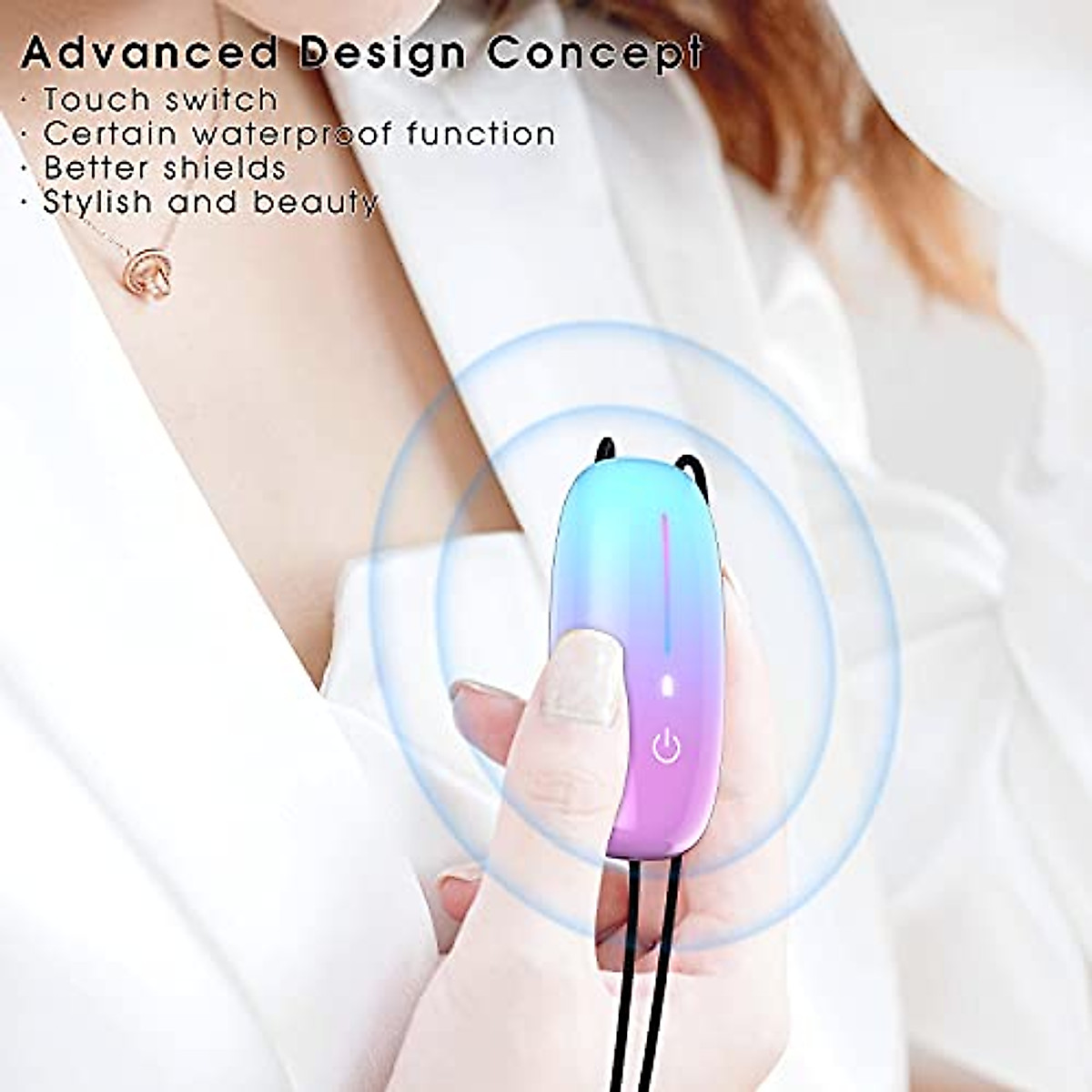 Personal Air Purifier, Timeage Wearable Air Purifier Necklace, Portable Mini Air Ionizer Eliminates Pollen,Smoke,Dust for Outdoor,Travel(Touch Panel)