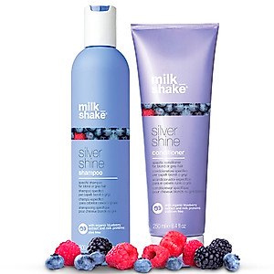 Milk_shake Silver Shine Purple Shampoo for Blonde Hair - Blonde Toner for Brassy Hair 100% SLES-Free, 3.3 Fl Oz