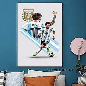 Lionel Messi Poster Wall Print,HD Canvas Print Modern Football Poster,Lionel Messi Canvas Poster Wall Art Canvas Painting Academic Style for Study Sitting Room Classroom Office Decor,Fans Gifts,Unframed,16*24inch(40x60cm).