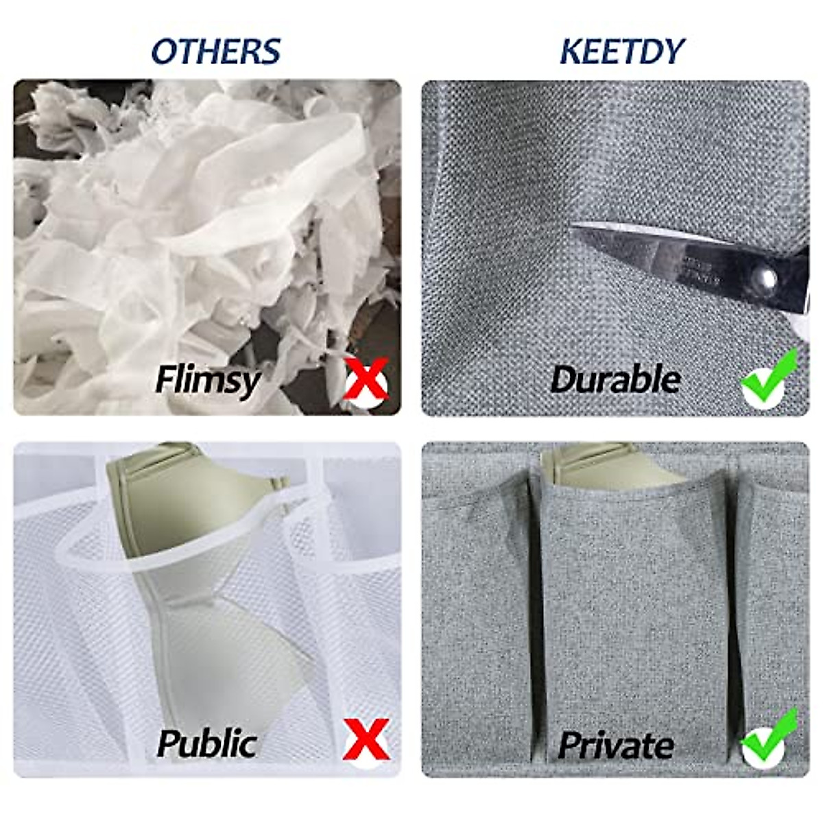 KEETDY 24 Large Over the Door Shoe Rack Hanging Shoe Organizer for Closet for Men Sneakers, Women High Heels, Grey