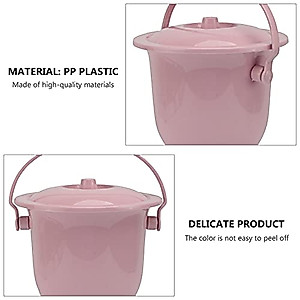 Cabilock Portable Toilet for Kids Portable Toilet Urinal Spittoon Chamber Pot Potty Plastics Bedpan Urine Bucket Bottle with Lid for Household Adults Child Pregnant (Pink) Bedside Commode Bucket