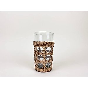 Seagrass Rattan Cage Highball Set of 6 Glassware