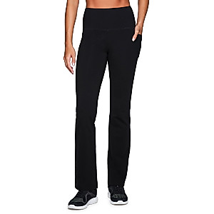 RBX Active Women's Yoga Pants Cotton Spandex Bootcut Legging W/Pockets Ctn Black S