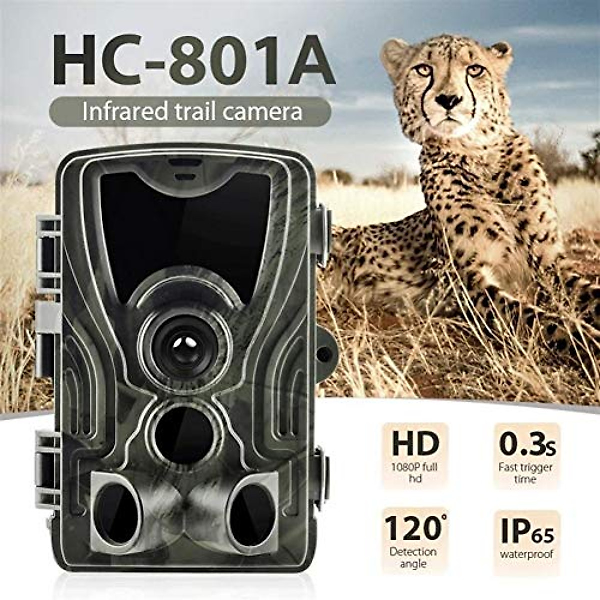 DUONIANHESJ HC801A Hunting Camera 16MP 32GB/64GB IP65 Photo Traps 0.3s Trigger Time 940nm Wild Camera 1080P Waterproof Trail Camera (Color : 1pc, Ships from : China)