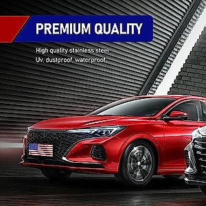 gunhunt Pack-1 American Flag License Plate, Personalise License Plate with 4 Holes, Rust-Proof Metal Car Plates, Car Universal Novelty Patriotic Vehicle Tag (Red #American Flag)