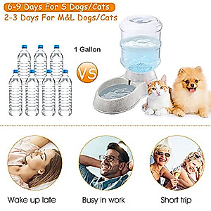 1 Gallon Automatic Replenish Pet Water Dispenser, Self-Dispensing Gravity Pets Water Feeder for Cats & Small Dogs