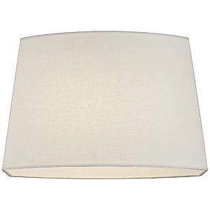 White Medium Modified Oval Lamp Shade 12.5" Wide and 10" Deep at Top x 15" Wide and 11" Deep at Bottom x 10" High (Spider) Replacement with Harp and Finial - Springcrest