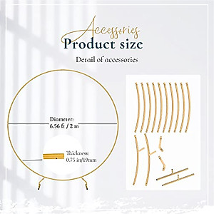 Sunnacate 6.6 Ft Round Backdrop Stand, Stable Golden Circle Balloon Arch Frame Round Balloon Arch Stand for Wedding Birthday Party Baby Shower Christmas Decoration