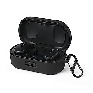 METEQI Silicone Protective Cover Case Compatible with Bose QuietComfort Earbuds (Dark Black)