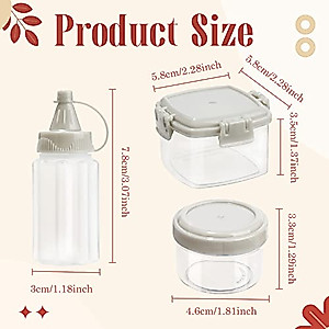 ZIIVARD 4 Pieces Mini Squeeze Bottles 2 OZ Bento Box Plastic Condiment Bottle Tomato Ketchup Honey Salad Dressing Container (style 3)