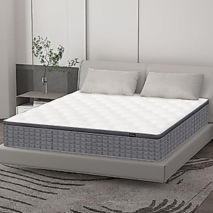 MICOOLS Full Mattress,10 inch Hybrid Mattress in a Box Memory Foam Breathable Comfortable,Motion Isolation Individually Wrapped Coils,Euro Top Medium Firm Full Size Mattress