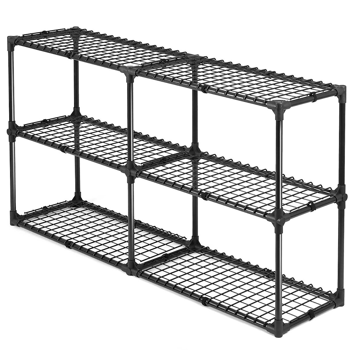 FRITHJILL Multi-Functional Metal Storage Shelf, Versatile Storage Rack for Hallway, Kitchen, Office, Black