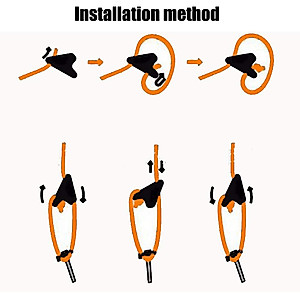 KOOBOOK 10Pcs Camping Tent Awning Rope Fastener Black Plastic Guy Line Runners Tensioner Tightener Non-Slip