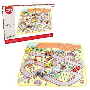 Just Play Disney Wooden Toys Disney Pixar Cars 8-Piece Wooden Blocks and Playmat, Officially Licensed Kids Toys for Ages 18 Month
