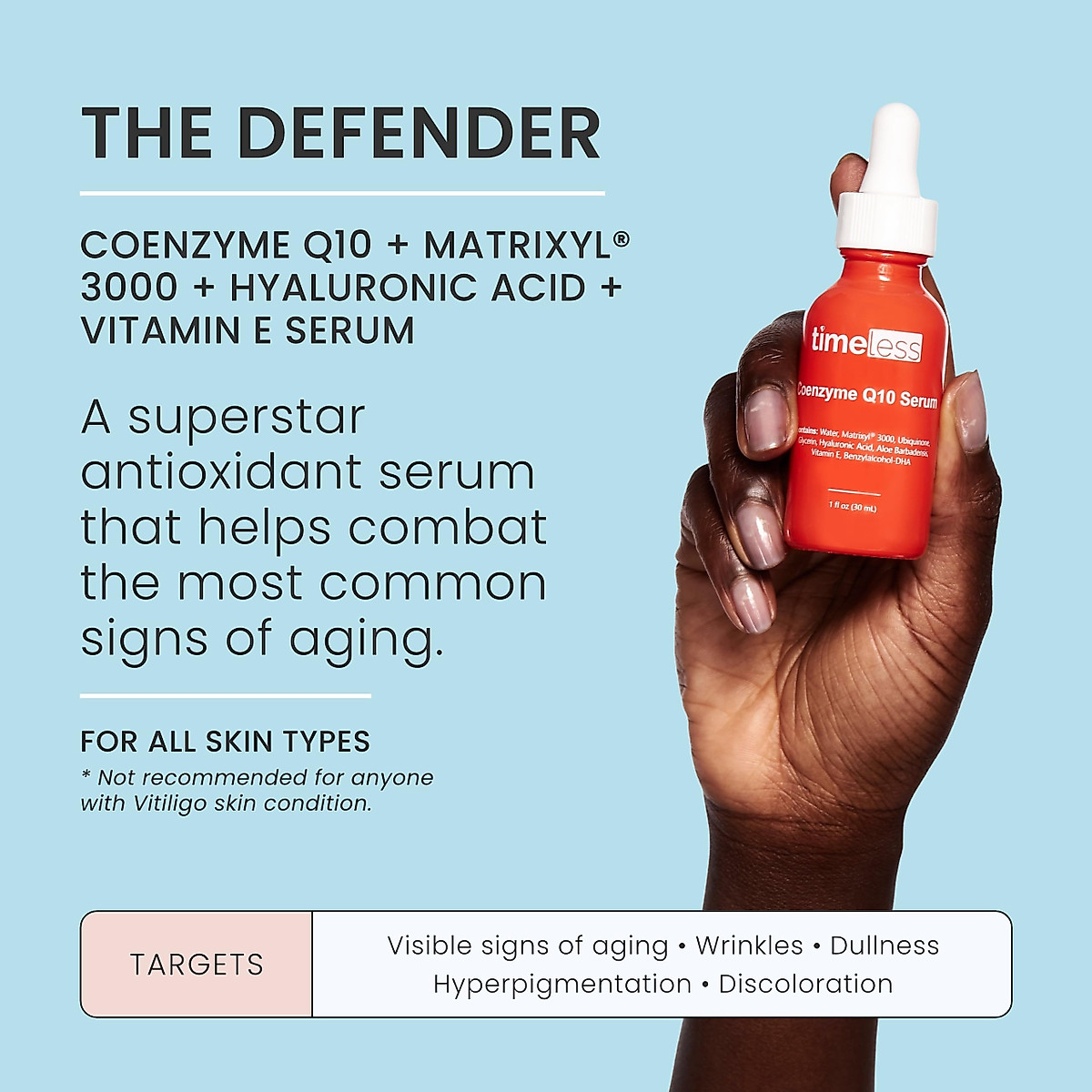 Timeless Skin Care Coenzyme Q10 Serum - Skin Care Serum for Smoothing Skin - Fragrance-Free Coenzyme Q10 Serum with Hyaluronic Acid - Antioxidant Serum for Skin Care - 1 oz (Pack of 2)