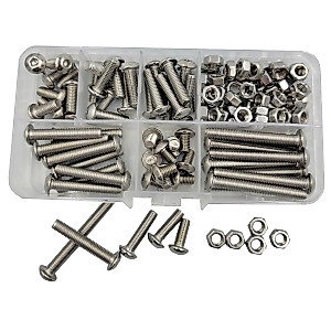 120Pcs M5 x 8mm,12mm,16mm,20mm,30mm,40mm Hex Socket Head Cap Bolts Nuts Screws Assortment Set 304 Stainless Steel Allen Socket Drive Machine Screws with Wrench (120PCS M5 Hex Screws Nuts)